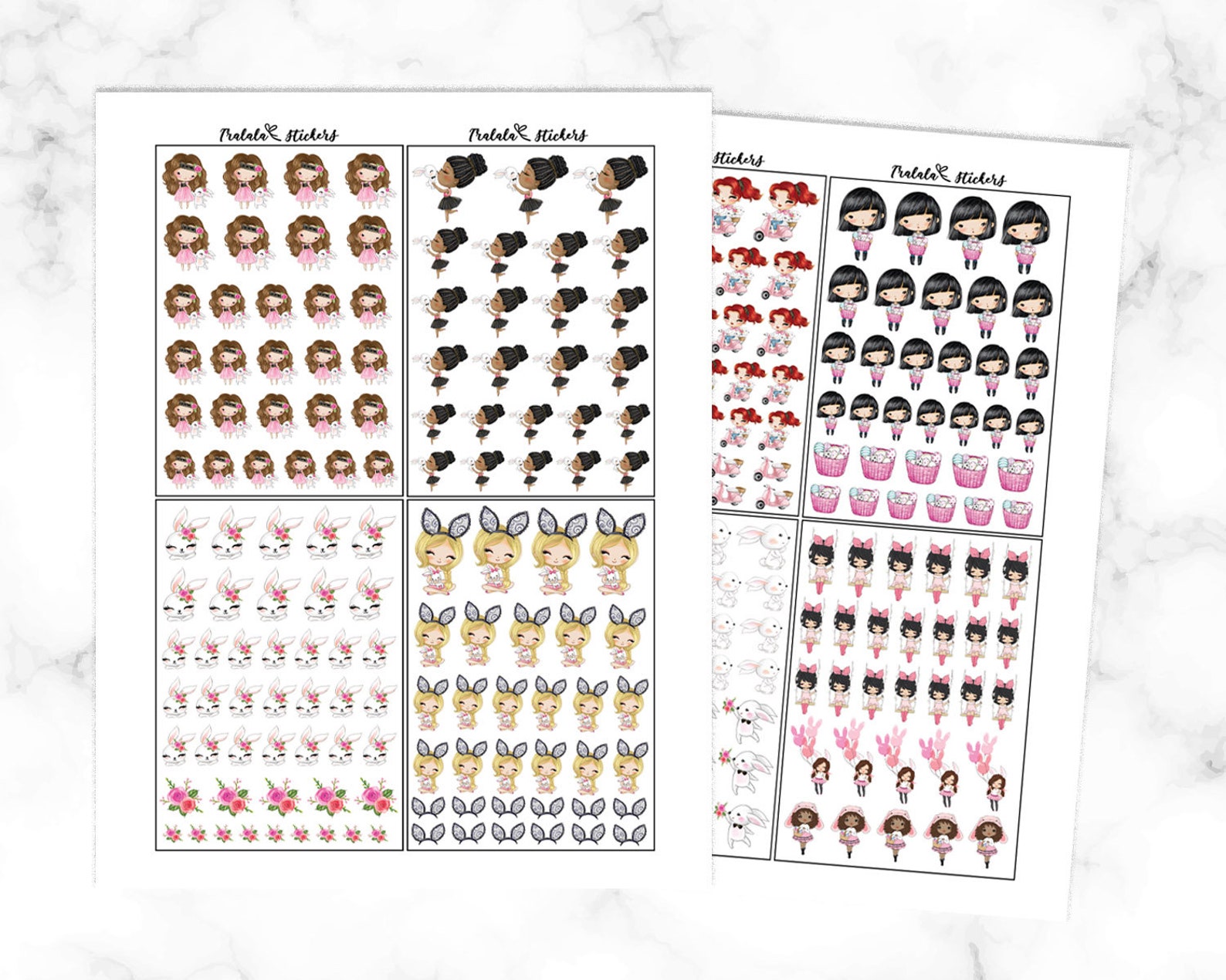 Easter Printable Stickers Bunny Girls Stickers Easter Eggs - Etsy