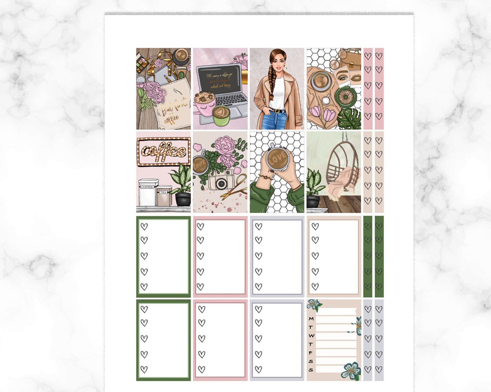 Coffee Please Happy Planner Stickers Printable Weekly Kits - Etsy