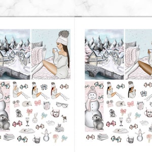 Printable Erin Condren Planner Stickers, Winter Sticker Kit Printable ...