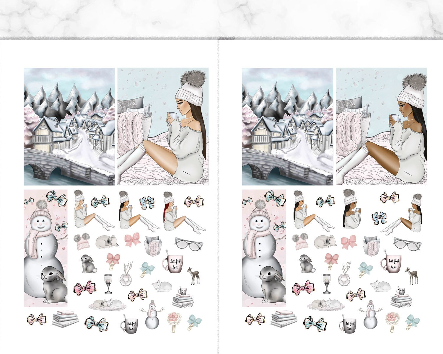 Printable Erin Condren Planner Stickers, Winter Sticker Kit Printable ...