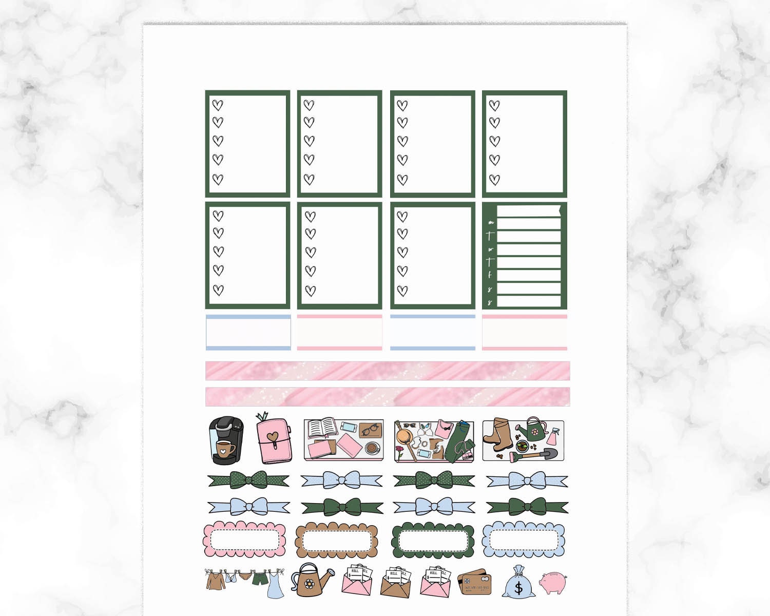 Pink Printable Stickers Winter Stickers Holiday Stickers - Etsy