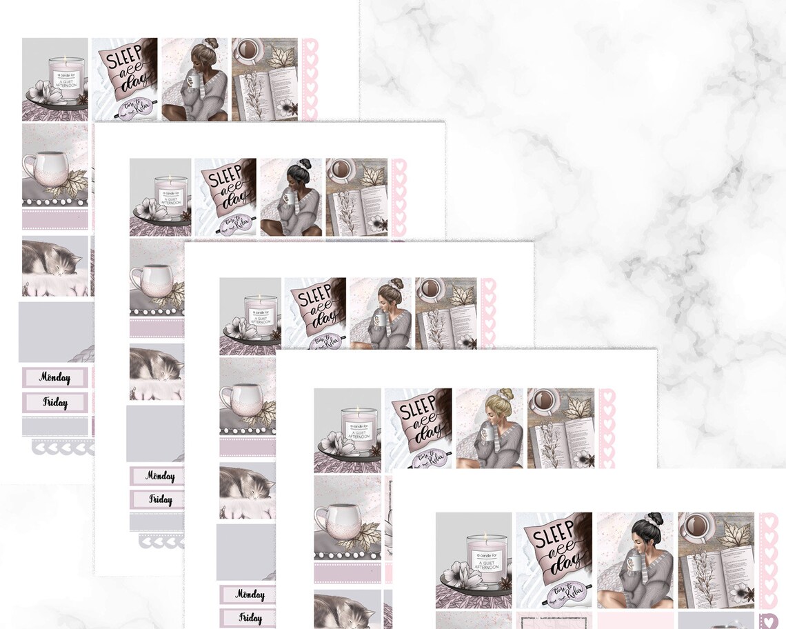 Cozy Day Weekly Kit Printable Fall Downloadable Stickers for | Etsy