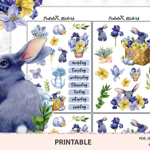 Printable EASTER Planner Stickers Spring Planner Stickers - Etsy