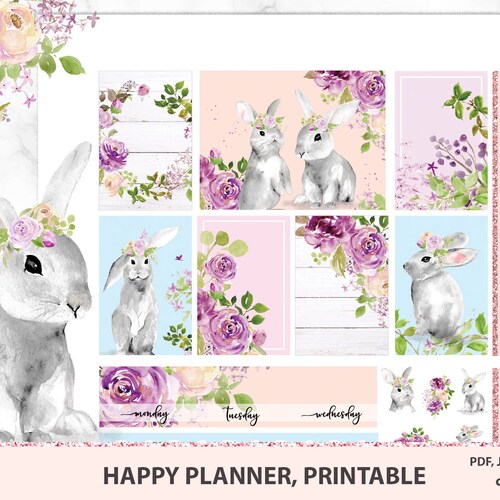 Happy Planner Weekly Kit Printable Planner Stickers Floral | Etsy