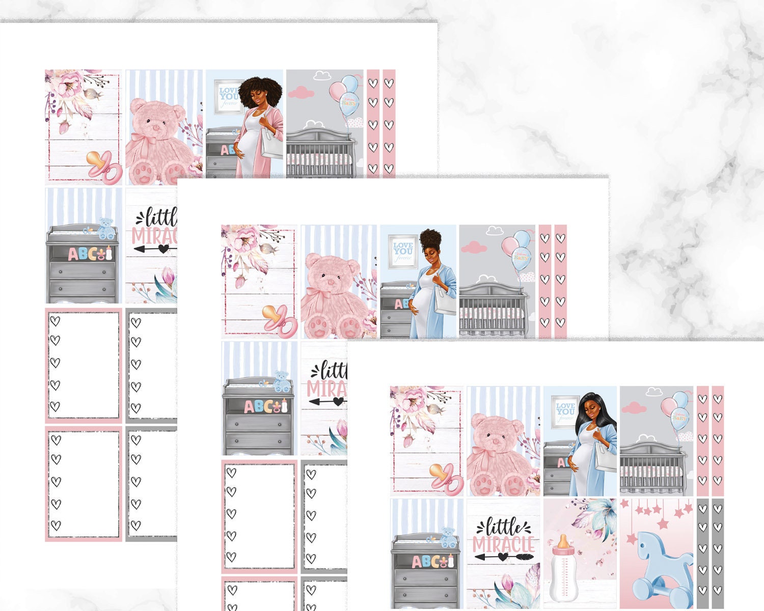 Maternity Printable Planner Stickers for Happy Planner - Etsy