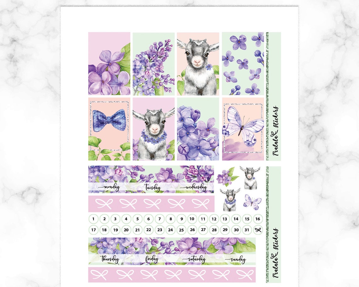Lilac Happy Planner Printable planner stickers Printable | Etsy