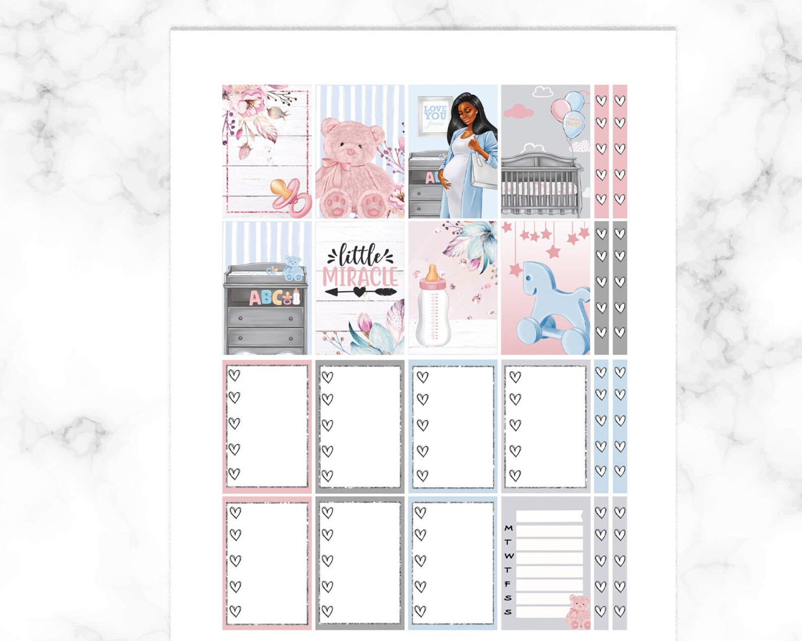 Maternity Printable Planner Stickers for Happy Planner Classic, Mother ...
