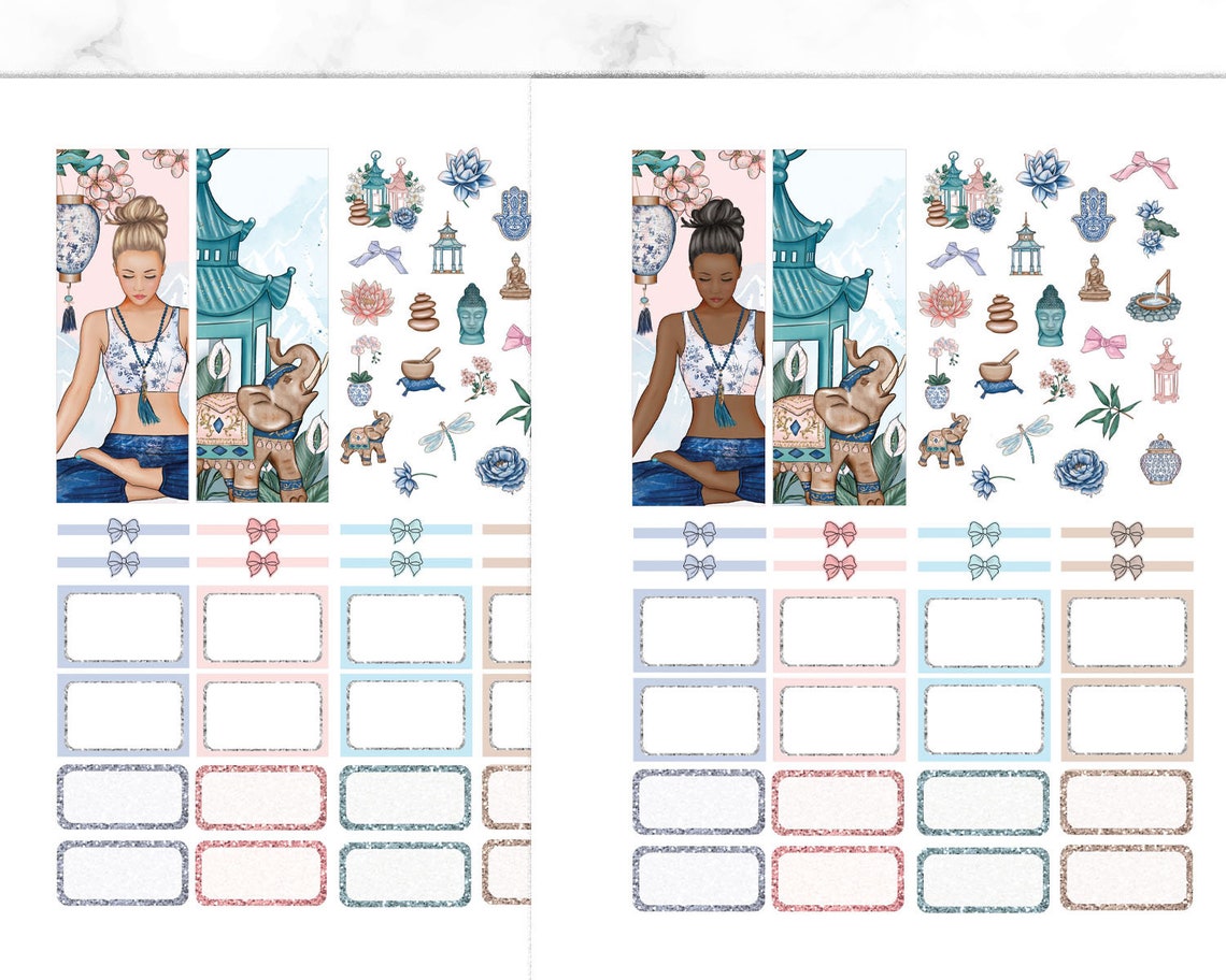 Meditation Printable Planner Stickers Erin Condren, ECLP Stickers ...