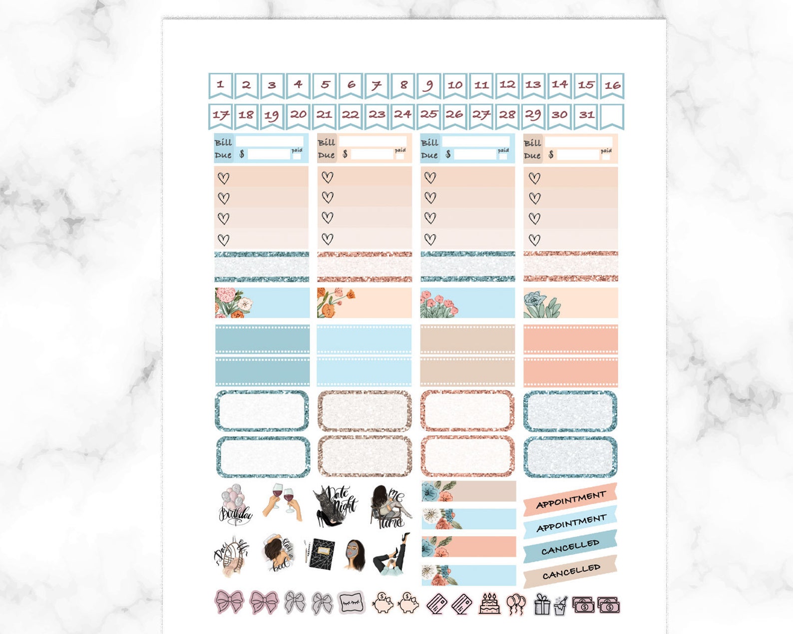 MAY Monthly Printable Planner Stickers for Use With Erin | Etsy