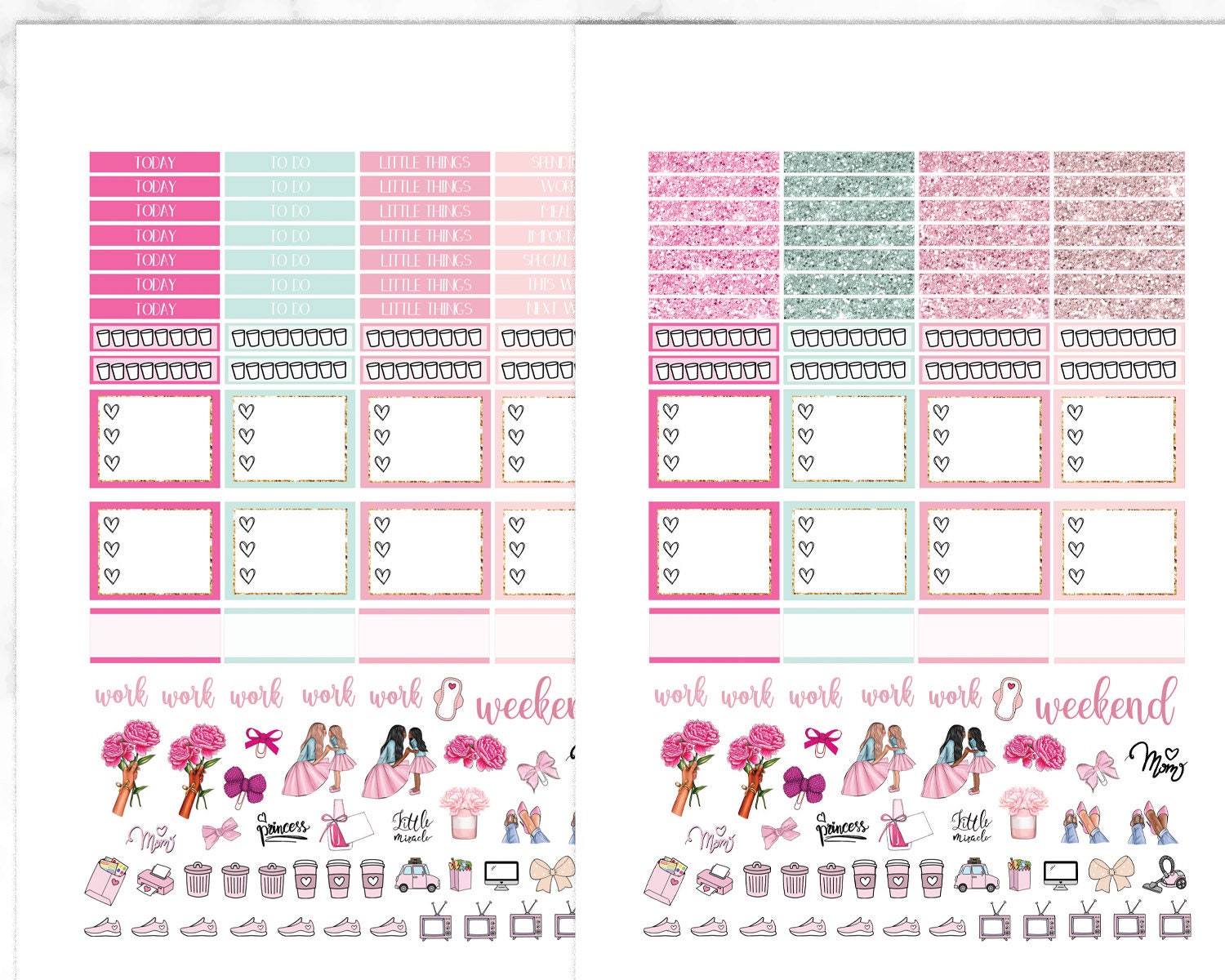 Mother Day Happy Planner Printable Stickers Weekly Kit With | Etsy