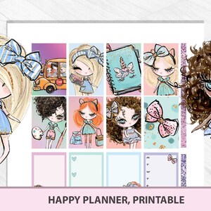 Cute Girls Printable Planner Stickers for Use With Classic Happy ...