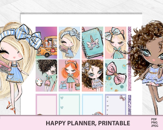 Cute Girls Printable Planner Stickers for Use With Classic | Etsy
