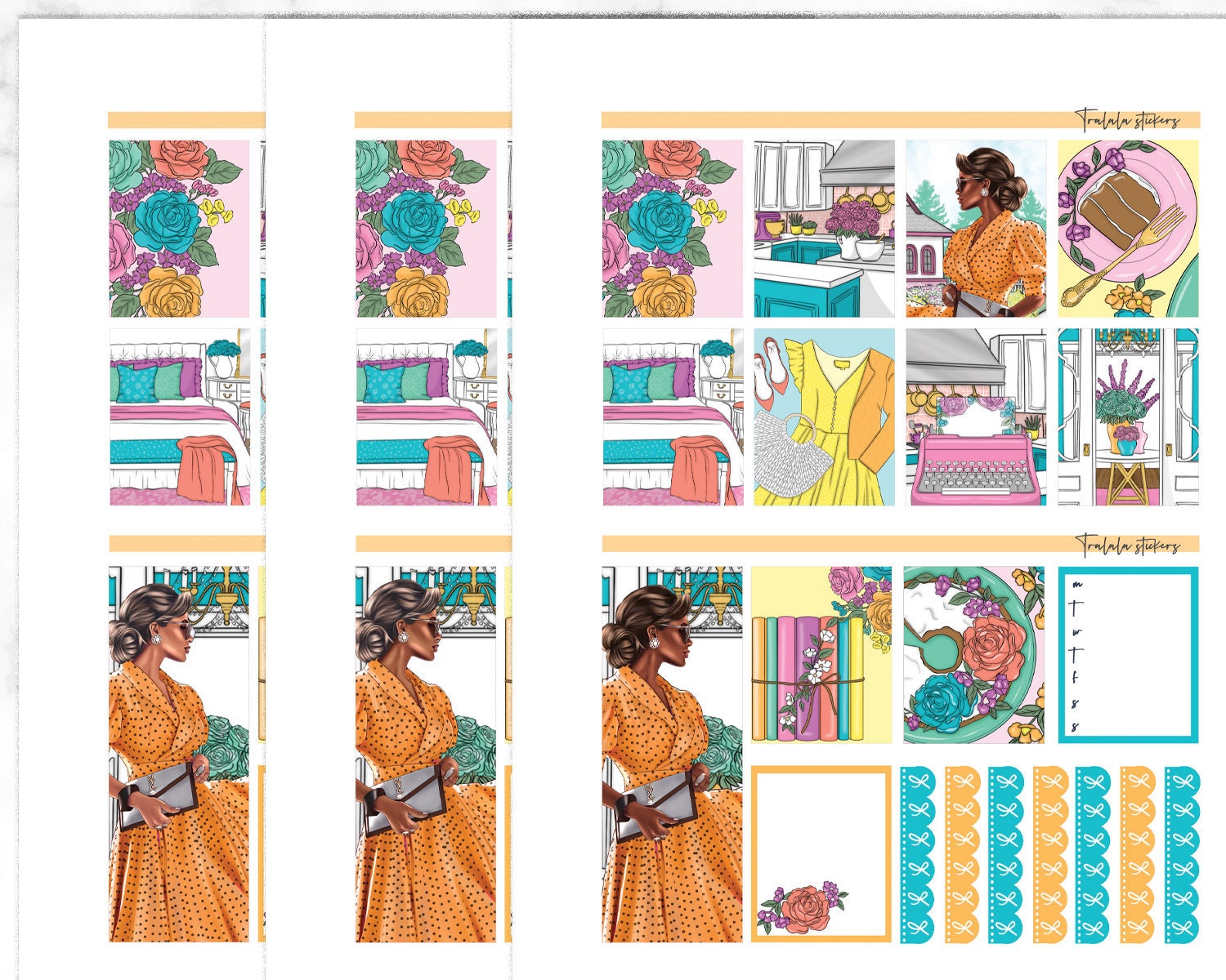Printable Planner Stickers, Cottage Erin Condren Weekly Planner Sticker ...