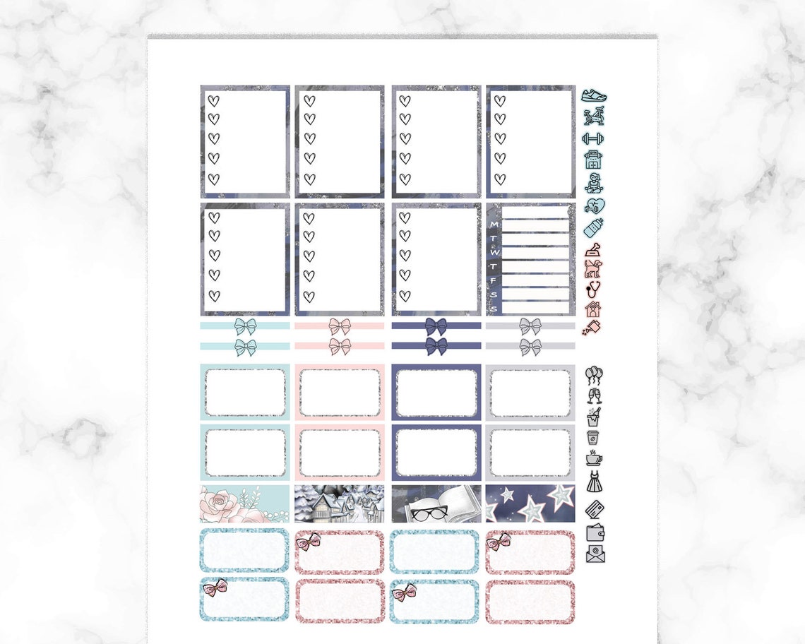 Printable Erin Condren Planner Stickers Winter Sticker Kit - Etsy