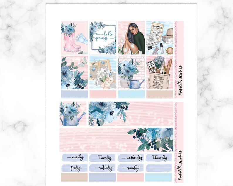 Hello Spring Printable Planner Stickers Erin Condren - Etsy
