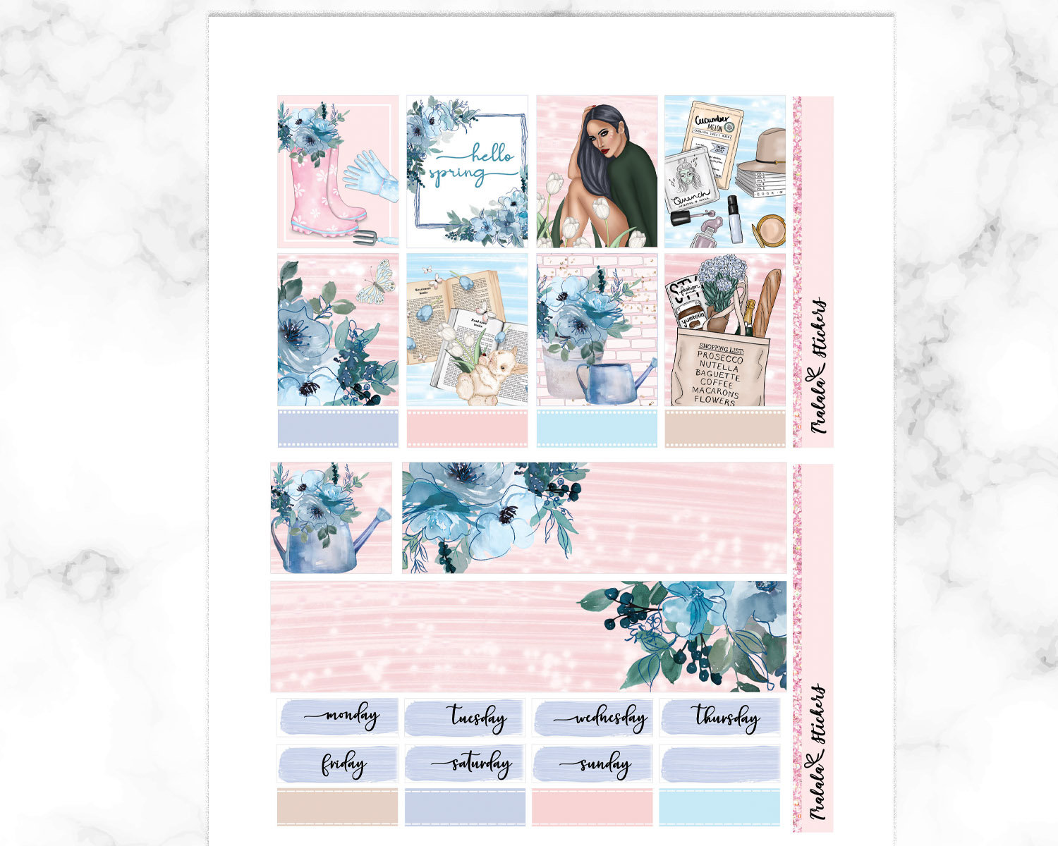 Hello Spring Printable Planner Stickers Erin Condren - Etsy