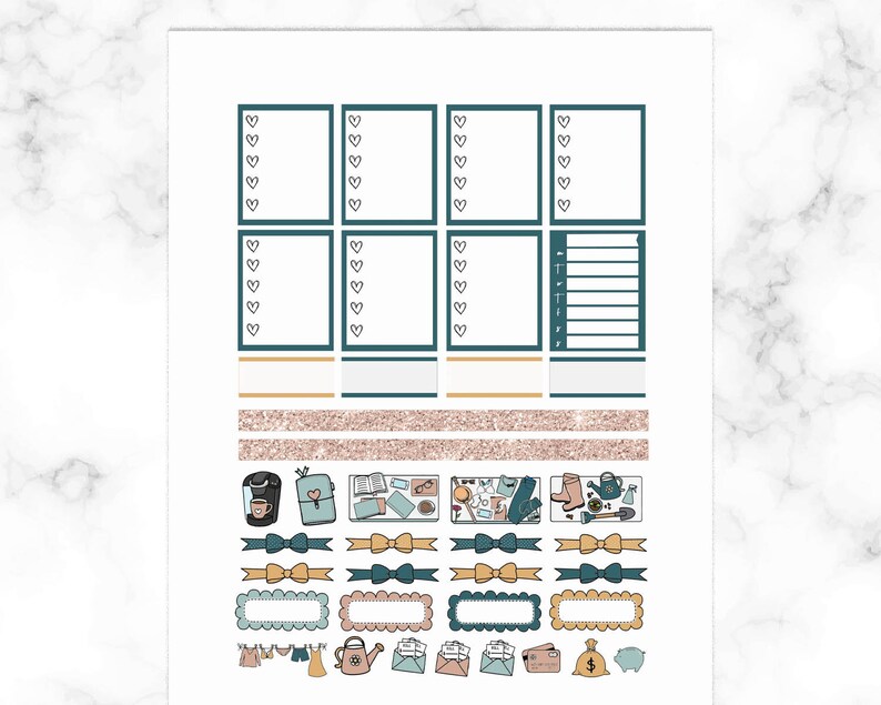 Erin Condren Lifeplanner Printable Planner Stickers Glam - Etsy