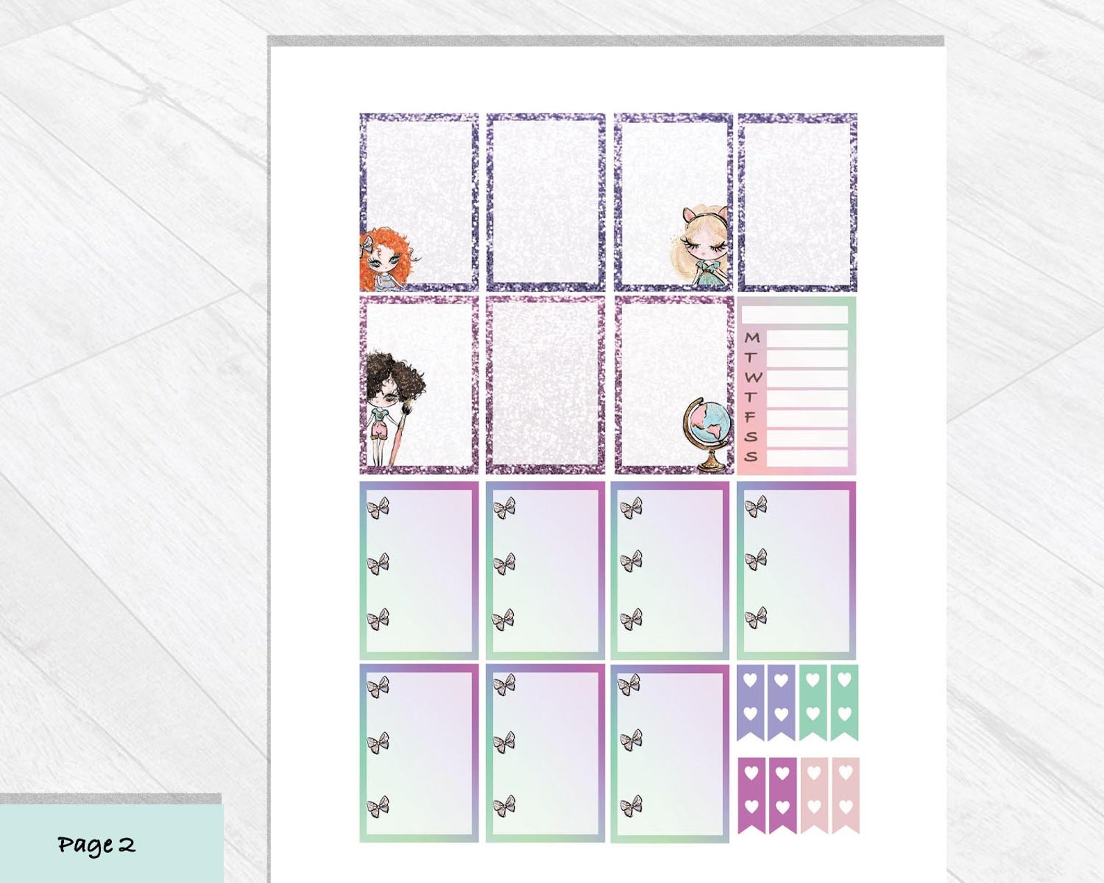 Cute Girls Printable Planner Stickers for Use With Classic | Etsy