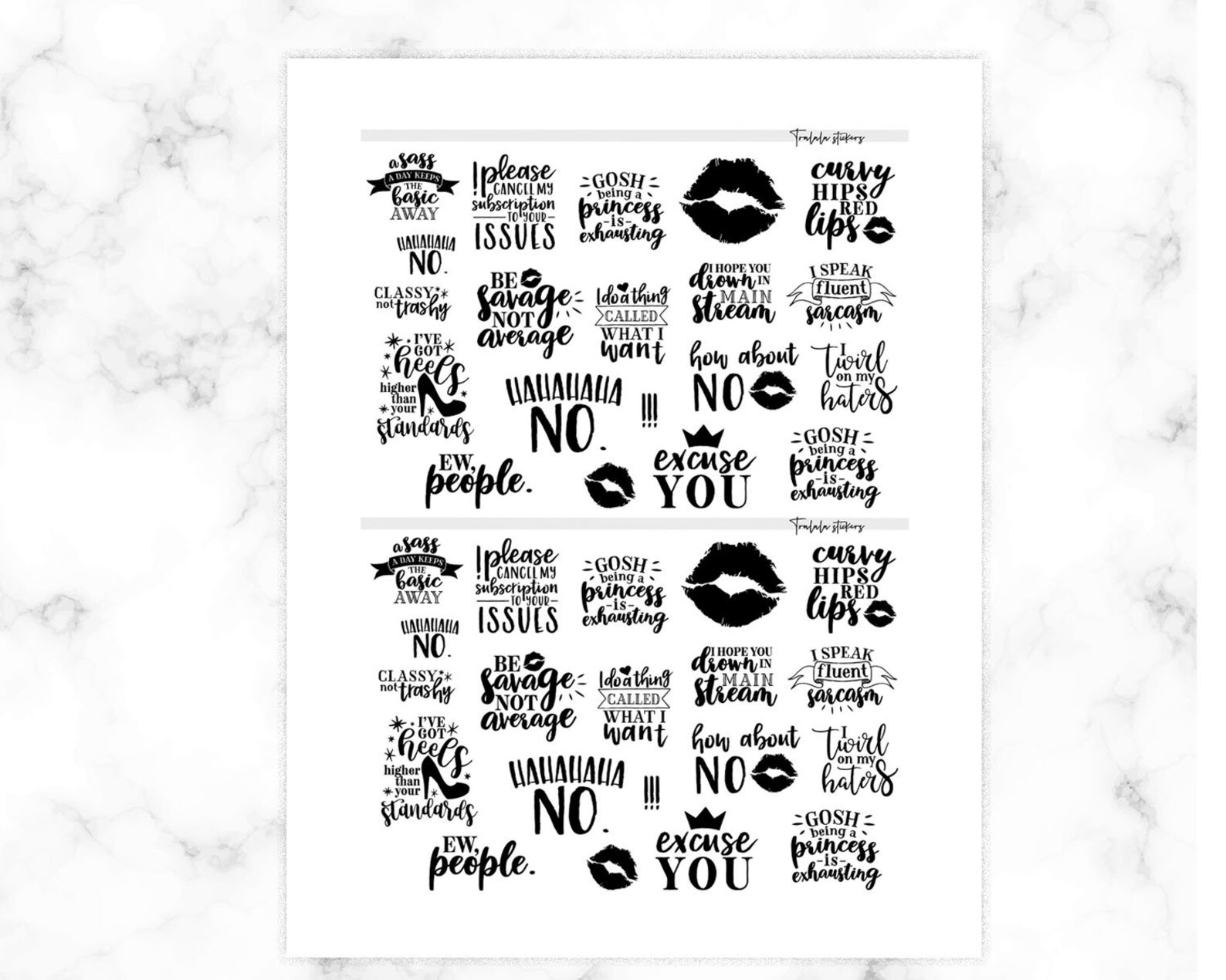 Sassy Quotes Planner Stickers Printable, Foil Ready Stickers for Use ...