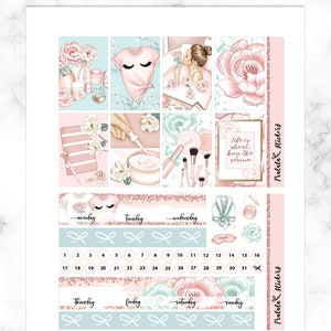 Self Care Printable Stickers, Happy Planner Printable Kit, SPA Weekly ...