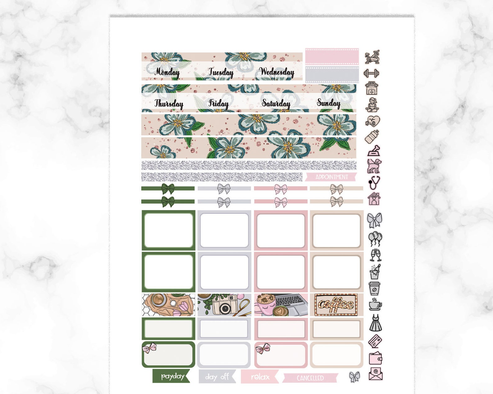 Coffee Please Happy Planner Stickers Printable Weekly Kits - Etsy