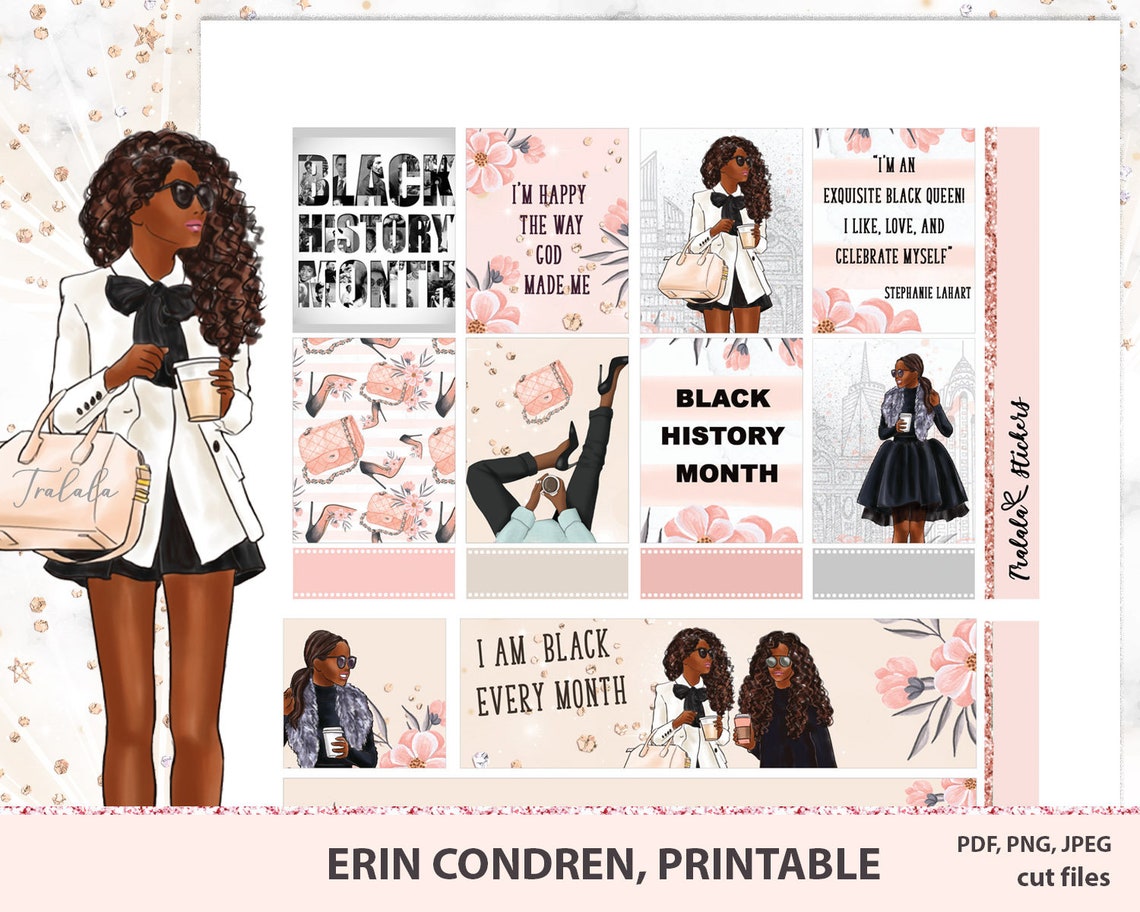 BLACK HISTORY Month Printable Weekly Planner Kit Black Girl - Etsy