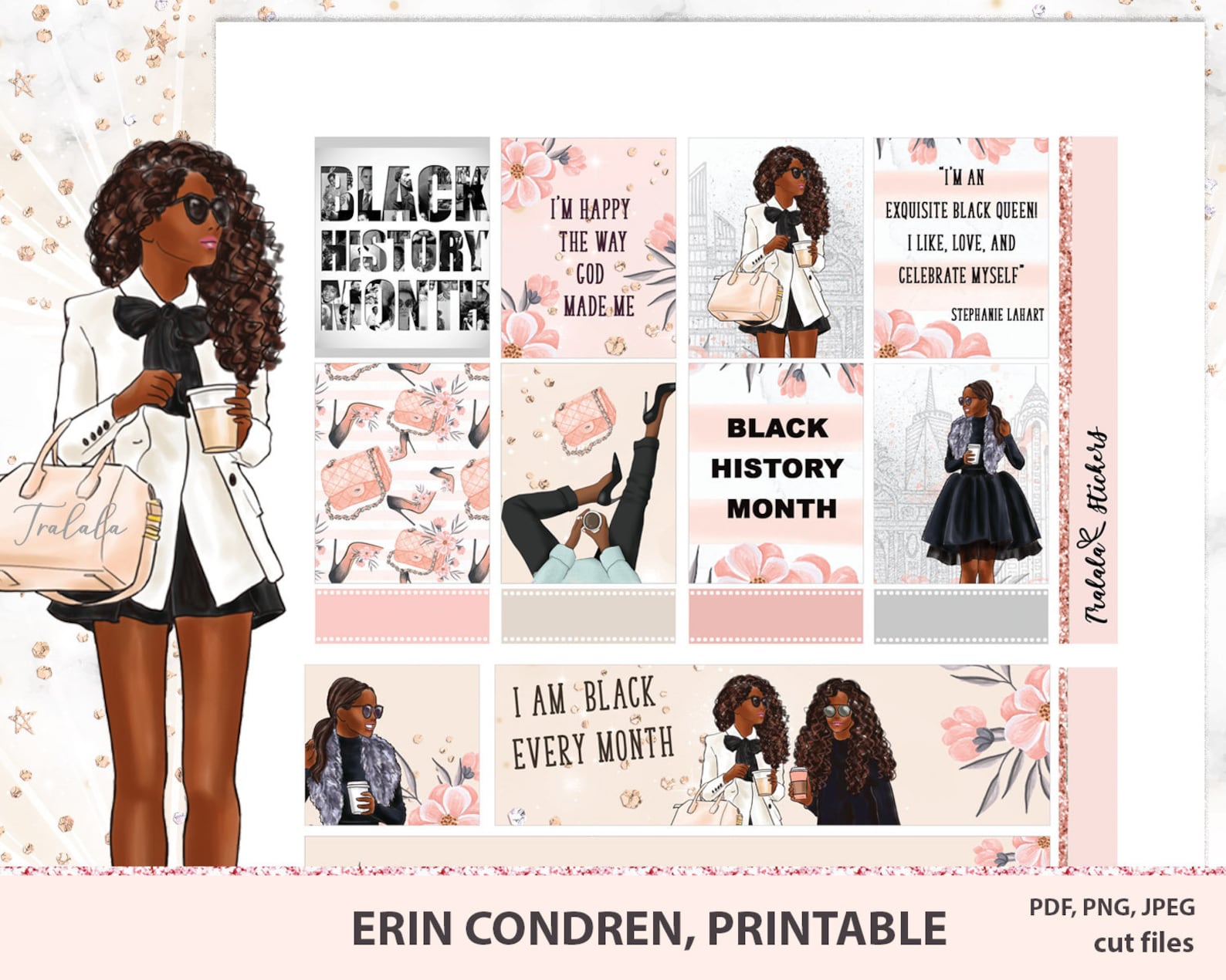 BLACK HISTORY Month Printable Weekly Planner Kit, Black Girl Magic ...