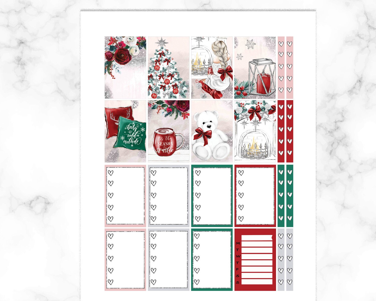 Christmas Vibes Printable Happy Planner Stickers MAMBI Weekly Kit for ...