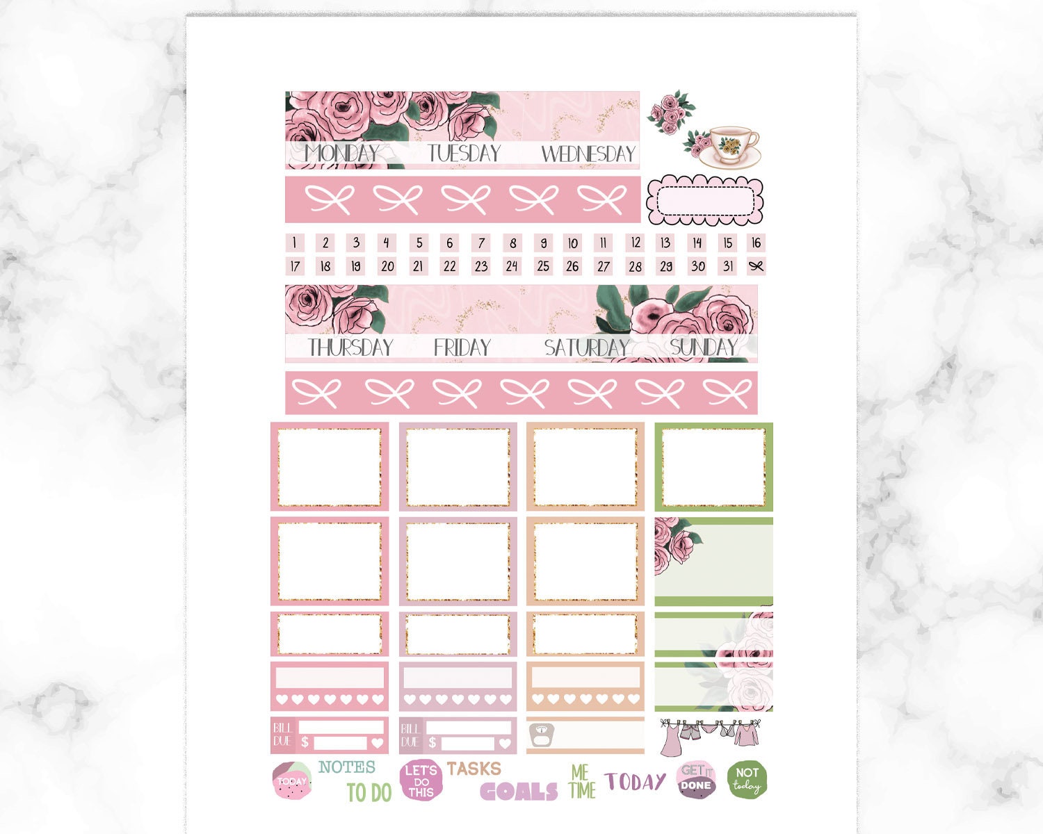Farmhouse Planner Stickers Printable Classic Happy Planner - Etsy