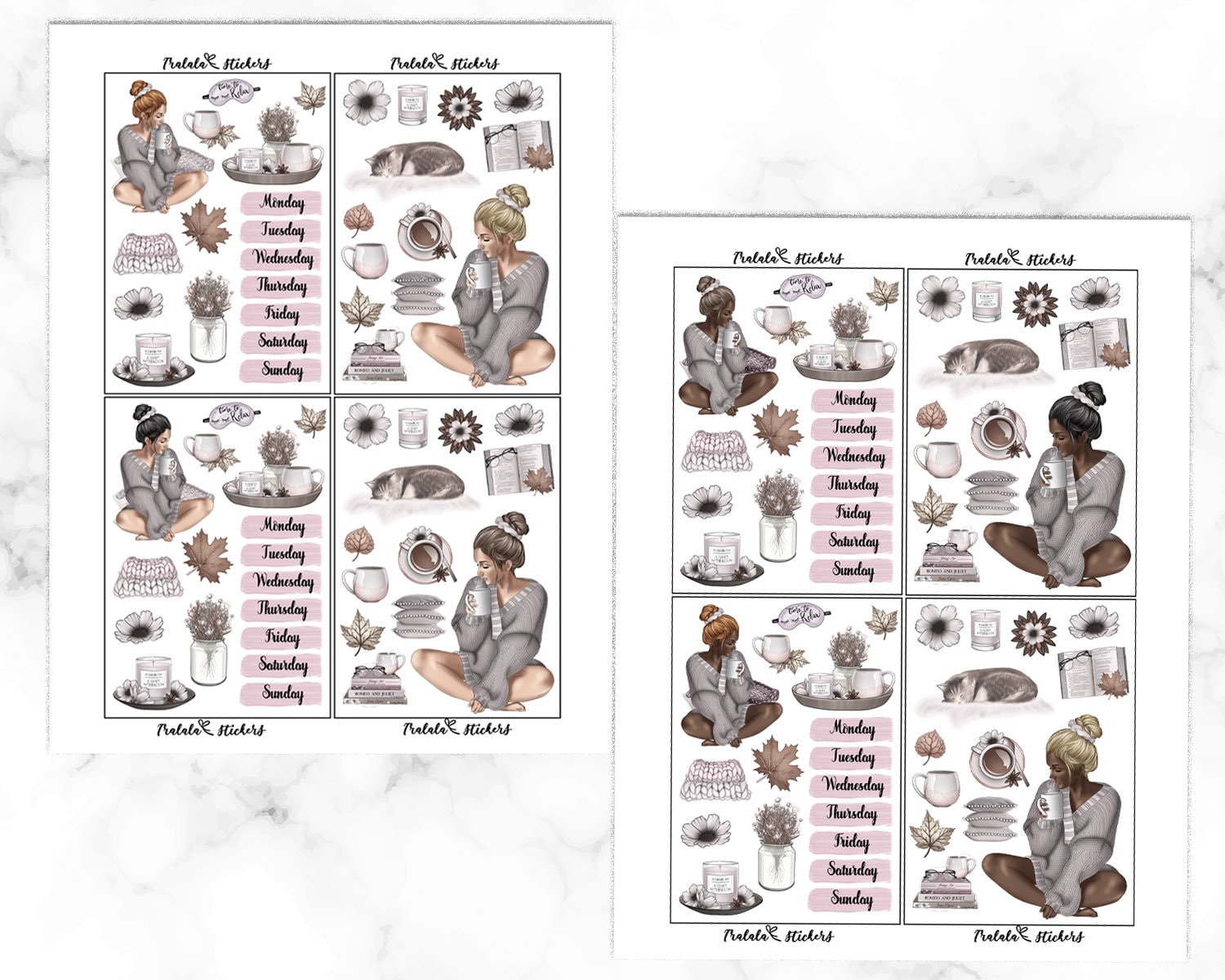 Cozy Day Deco Stickers Me Time Printable Kit for Bullet - Etsy