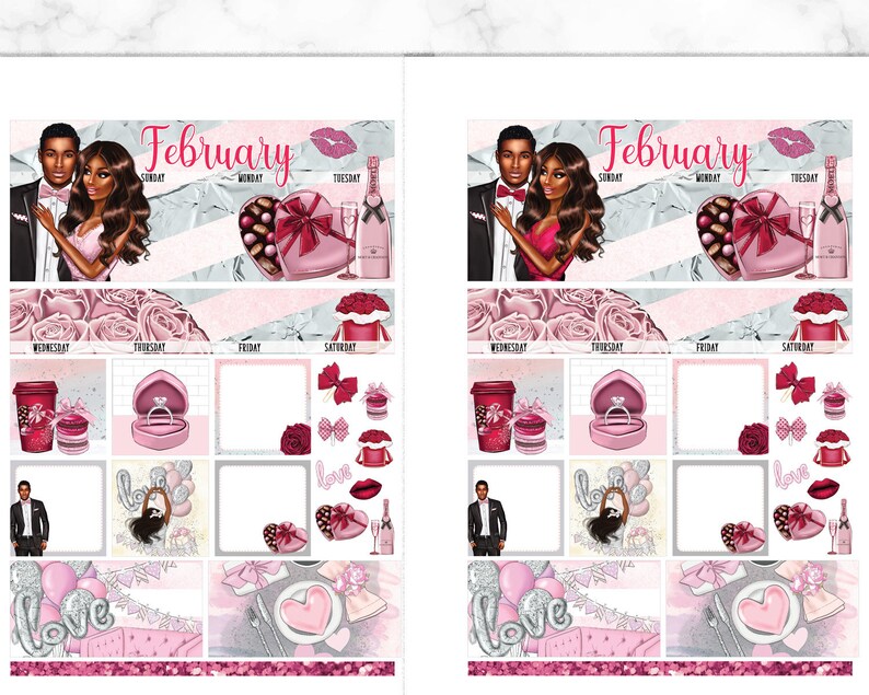 FEBRUARY MONTHLY Planner Kit Printable Valentines Day Planner - Etsy