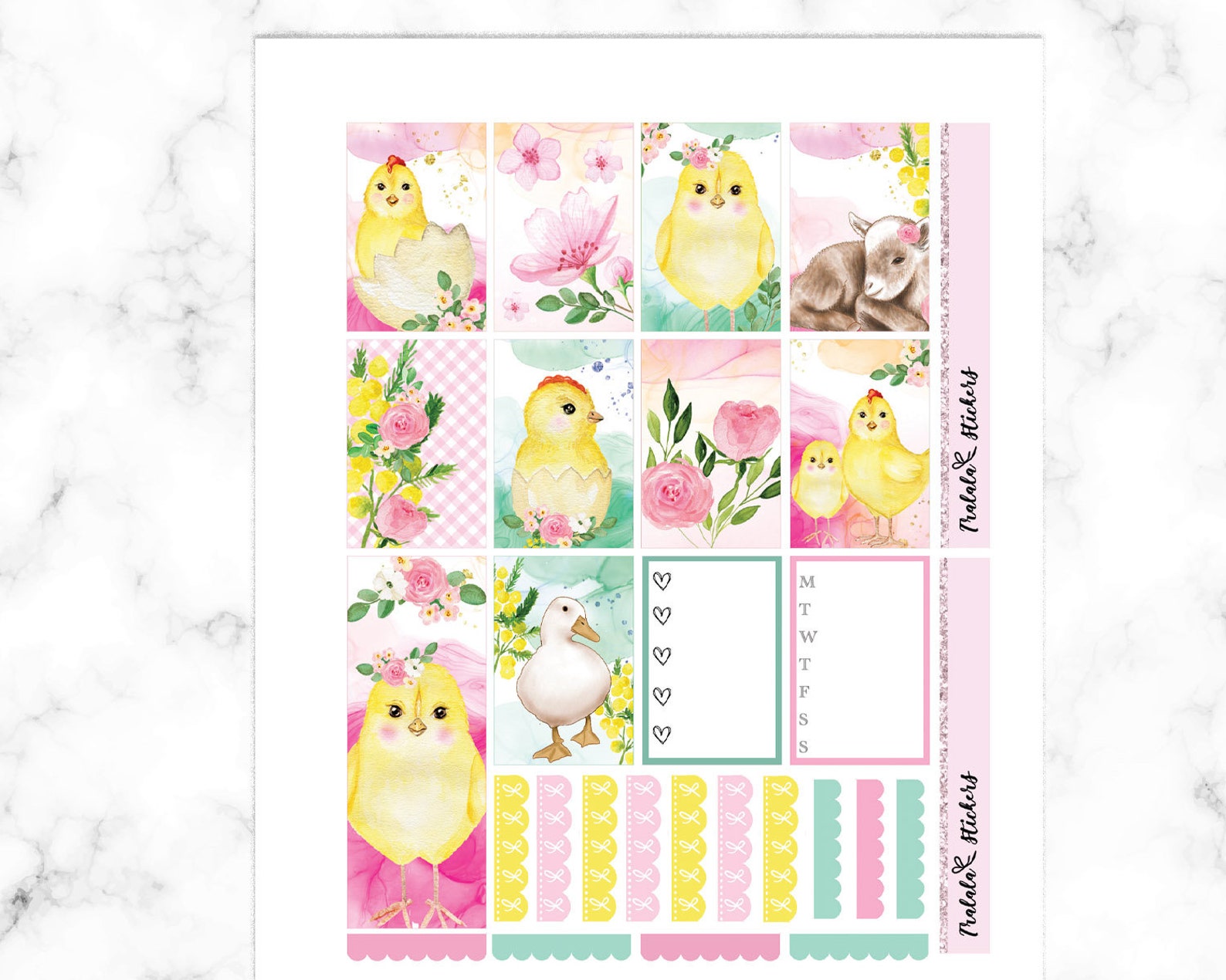 Baby Chicken Printable Planner Sticker Kits Farmhouse Happy - Etsy
