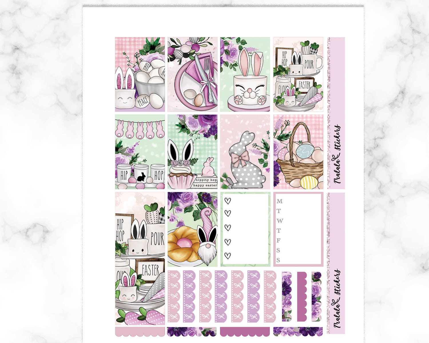 Purple EASTER Planner Stickers Printable MAMBI Sticker Kit - Etsy