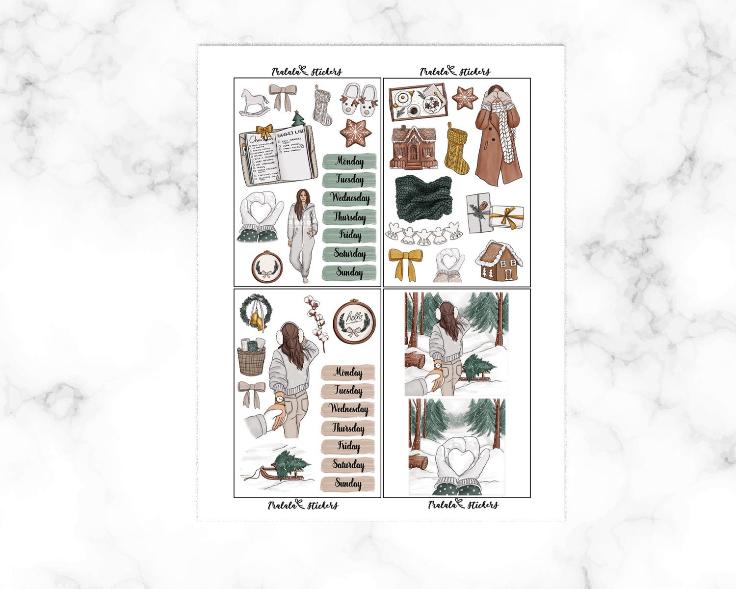 Winter Girls Planner Stickers Printable Christmas Printable | Etsy