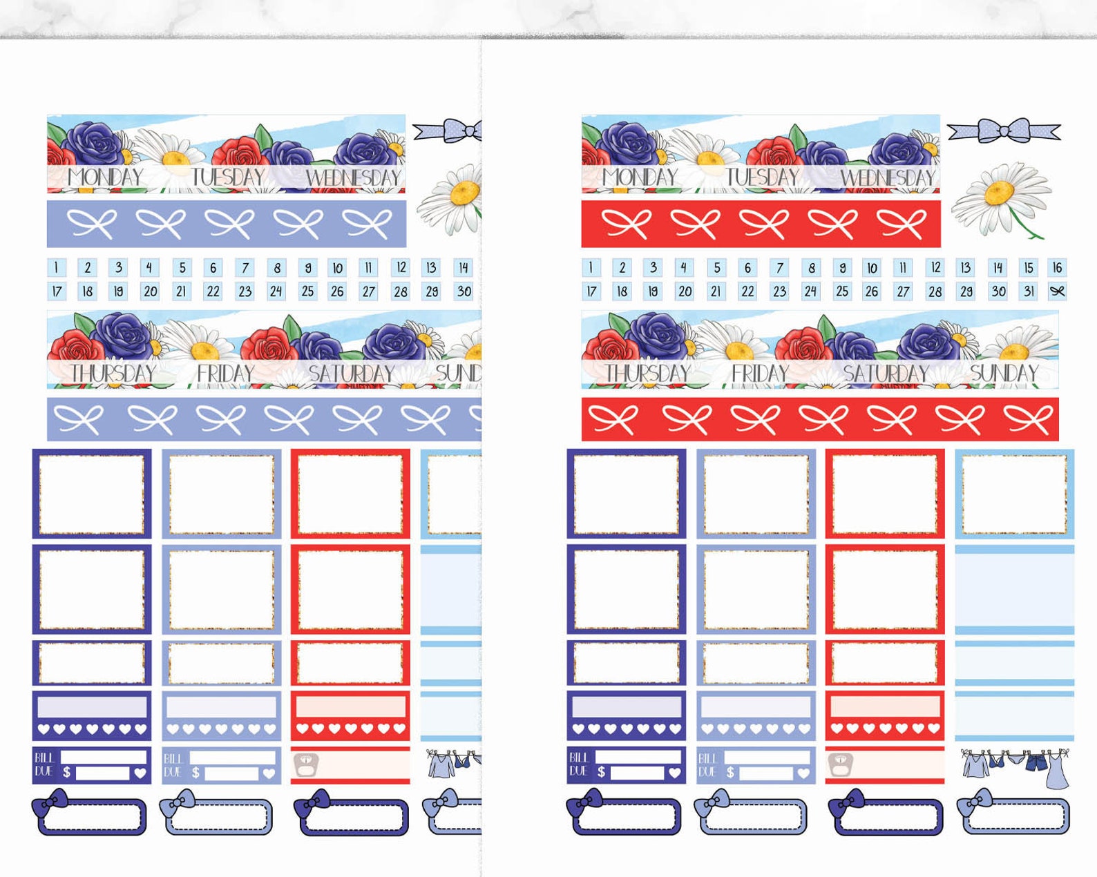 Happy Planner Stickers Printable, Independence Day Kit, Weekly Planner ...