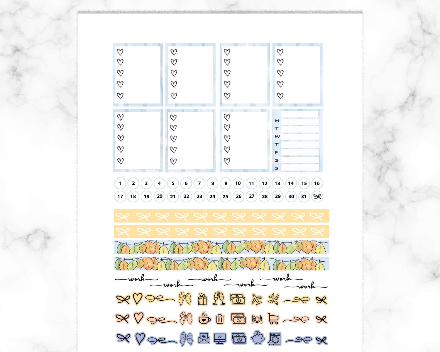 Fall Leaves Printable Planner Stickers, Erin Condren Printable Kit ...