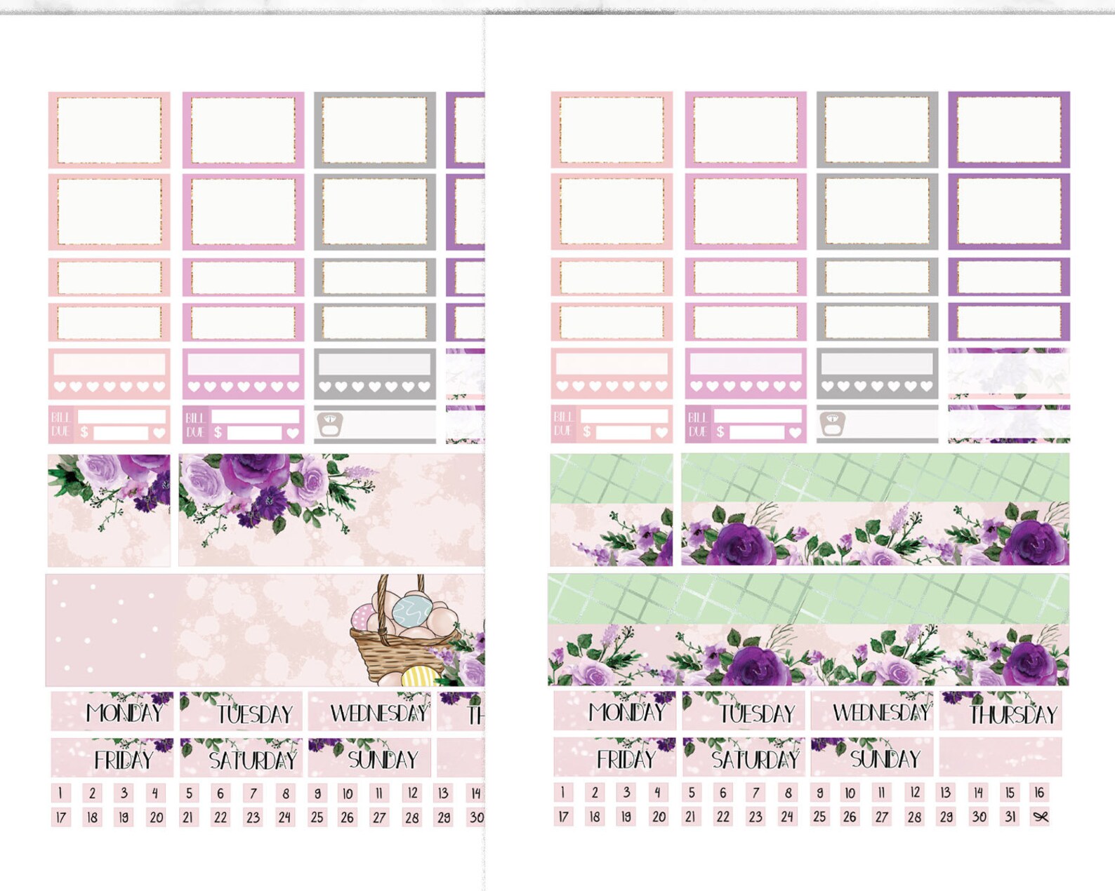 Erin Condren Planner Stickers Vertical, Printable Weekly Kit, Planner ...