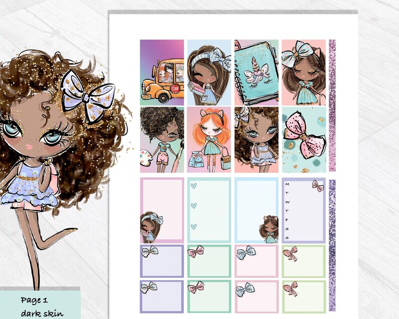 Cute Girls Printable Planner Stickers for Use With Classic - Etsy