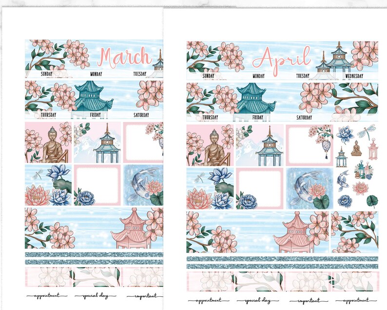 April Monthly Kit Printable for Erin Condren Printable April - Etsy