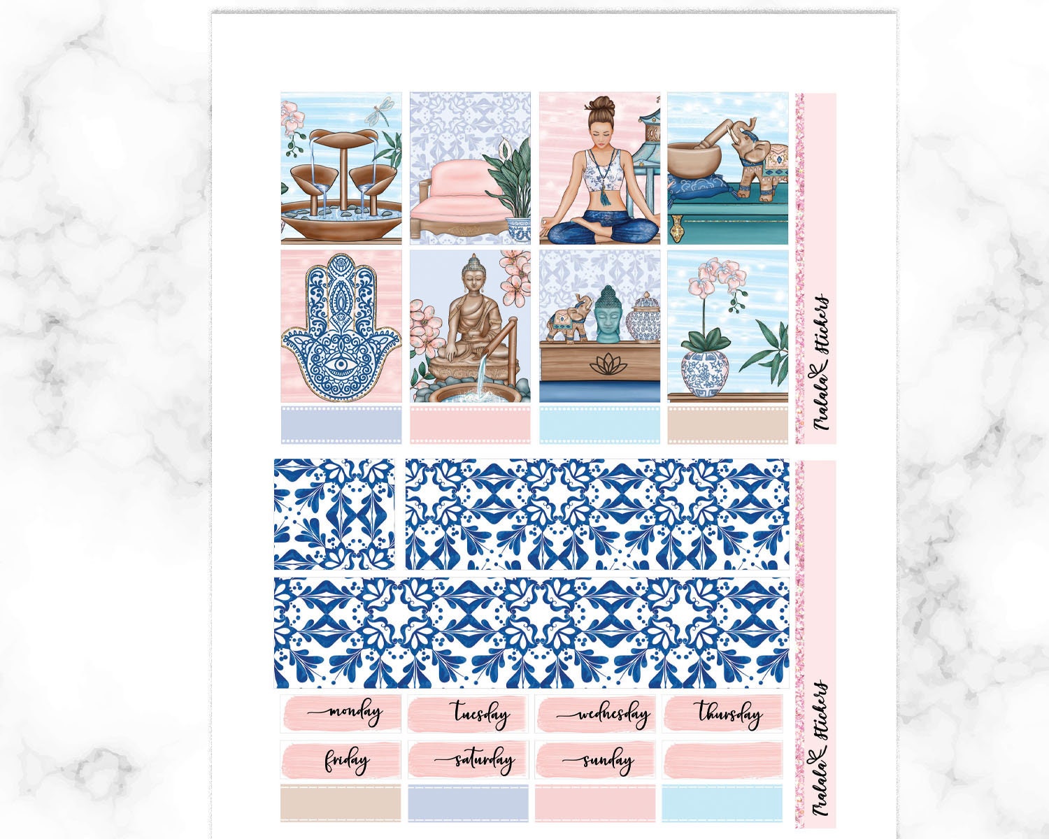 Meditation Printable Planner Stickers Erin Condren ECLP - Etsy
