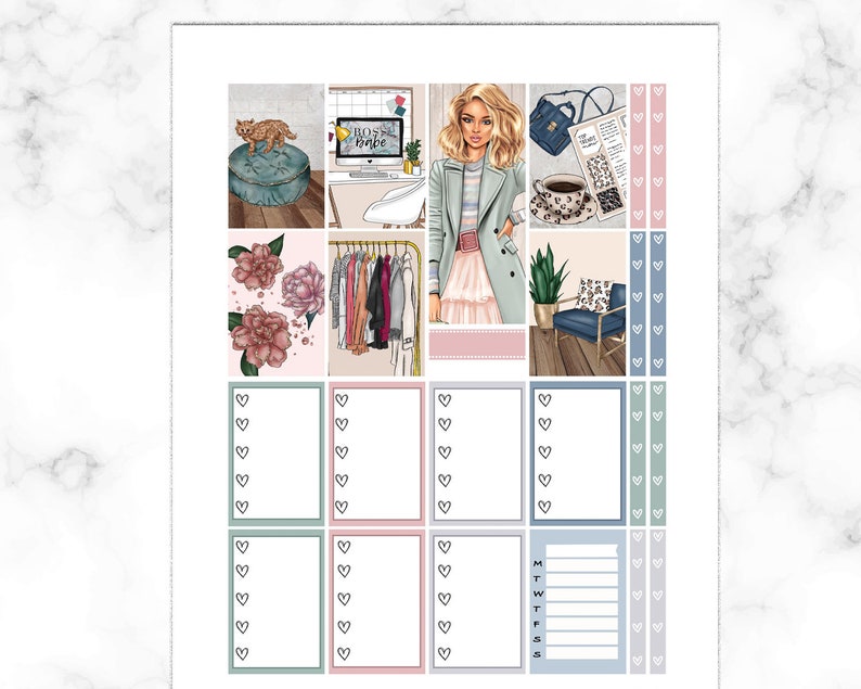 Fashion Girls Stickers Printable Kit for Happy Planner Classic ...