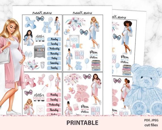 Maternity Stickers Printable Pregnancy Planner Stickers | Etsy