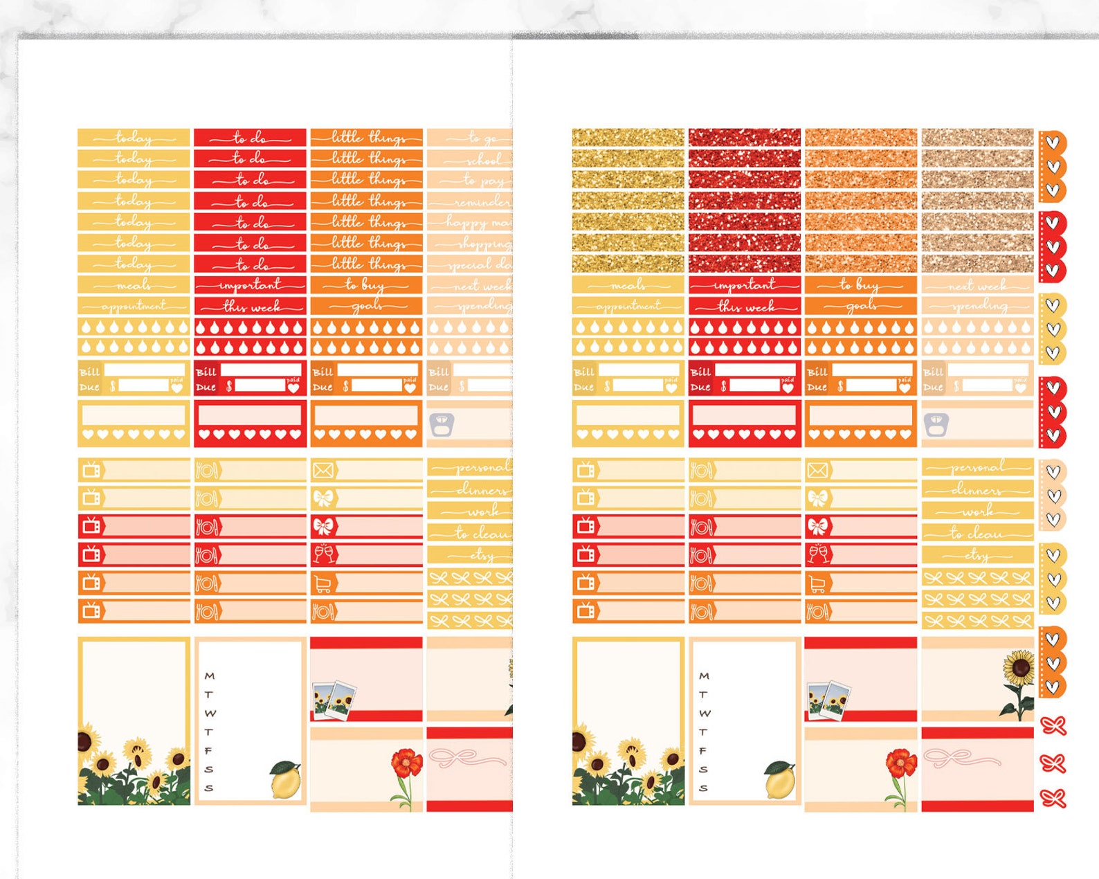 Sunflowers Happy Planner Printable Weekly Kit Planner - Etsy