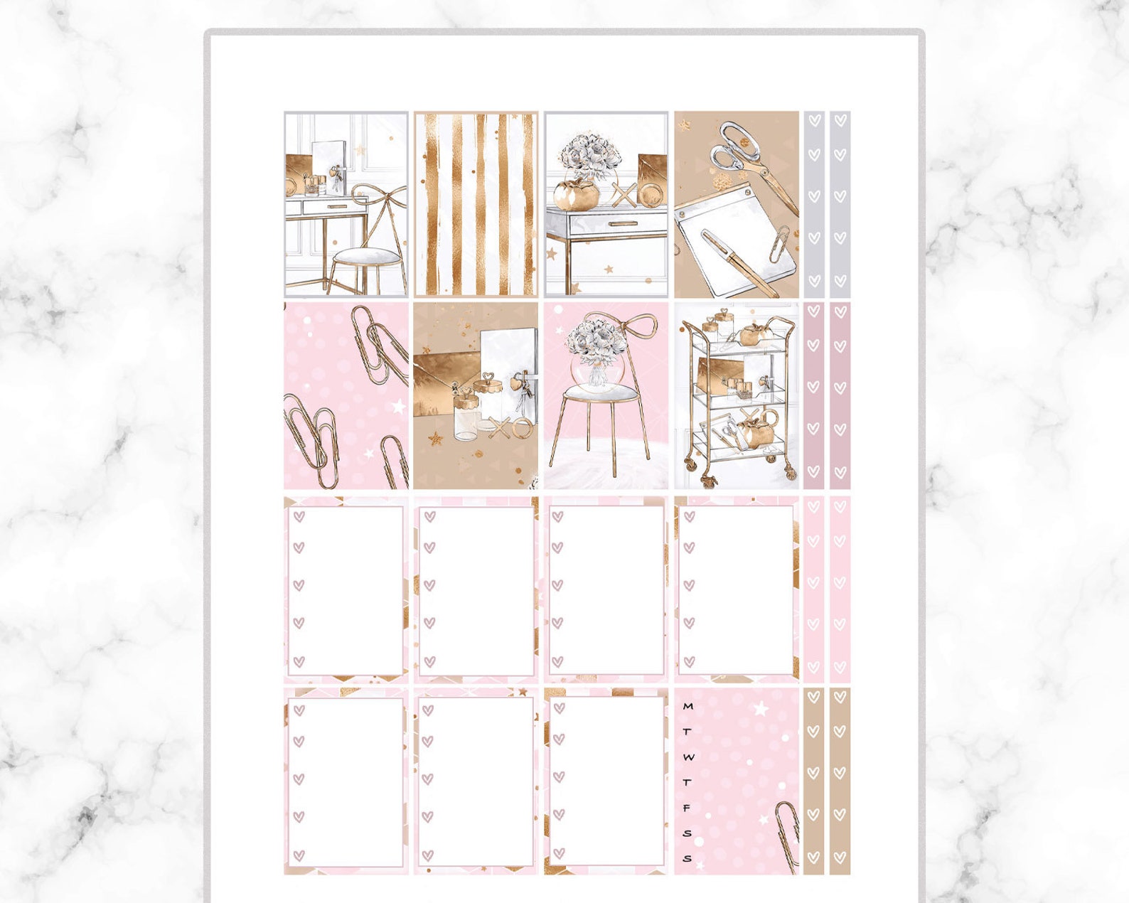 Gold Office Printable Planner Stickers Happy Planner Classic,stationary ...