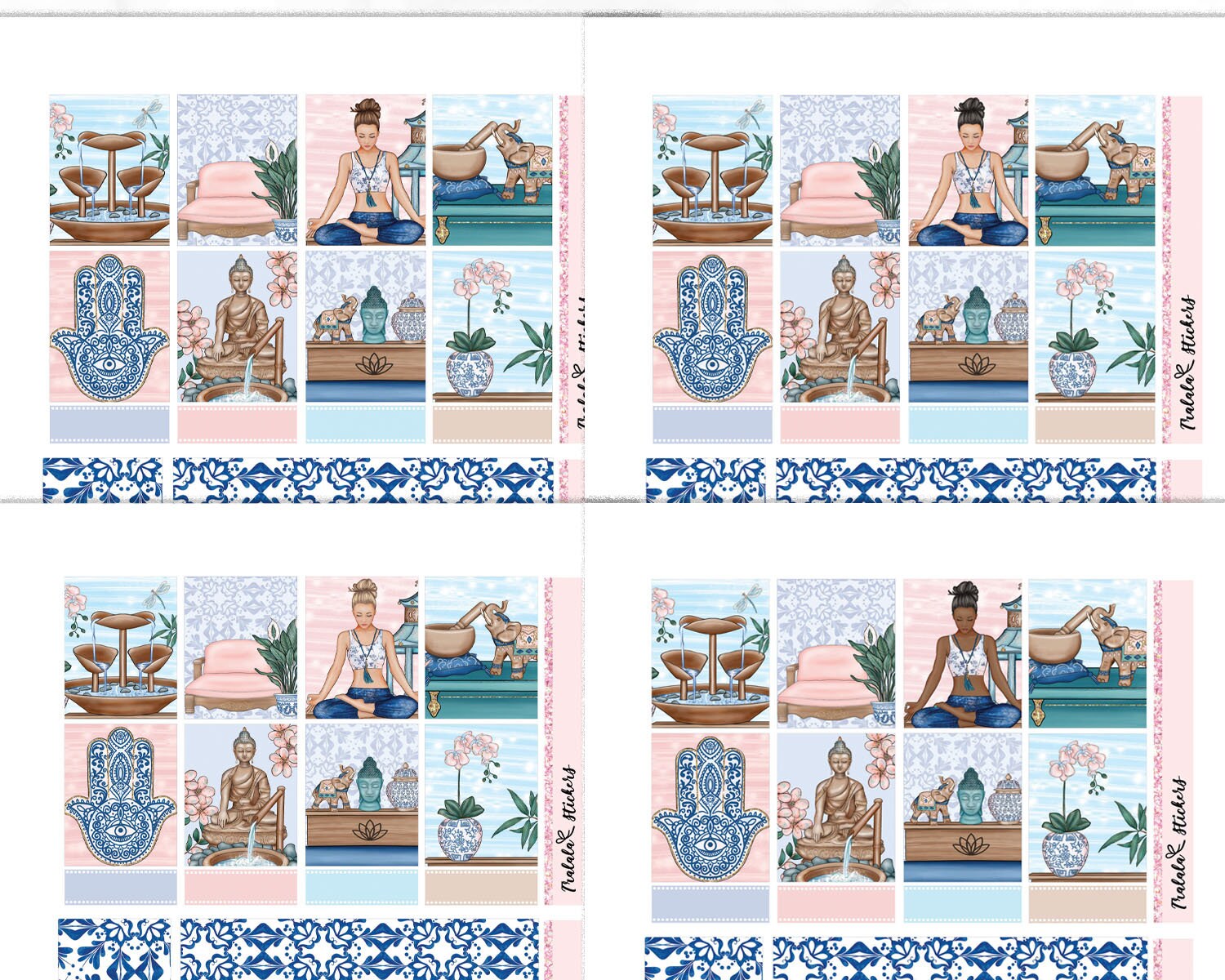 Meditation Printable Planner Stickers Erin Condren, ECLP Stickers ...