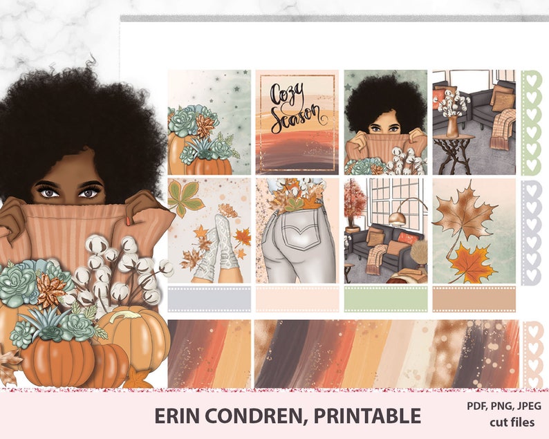 African American Printable Stickers for Erin Condren Vertical - Etsy