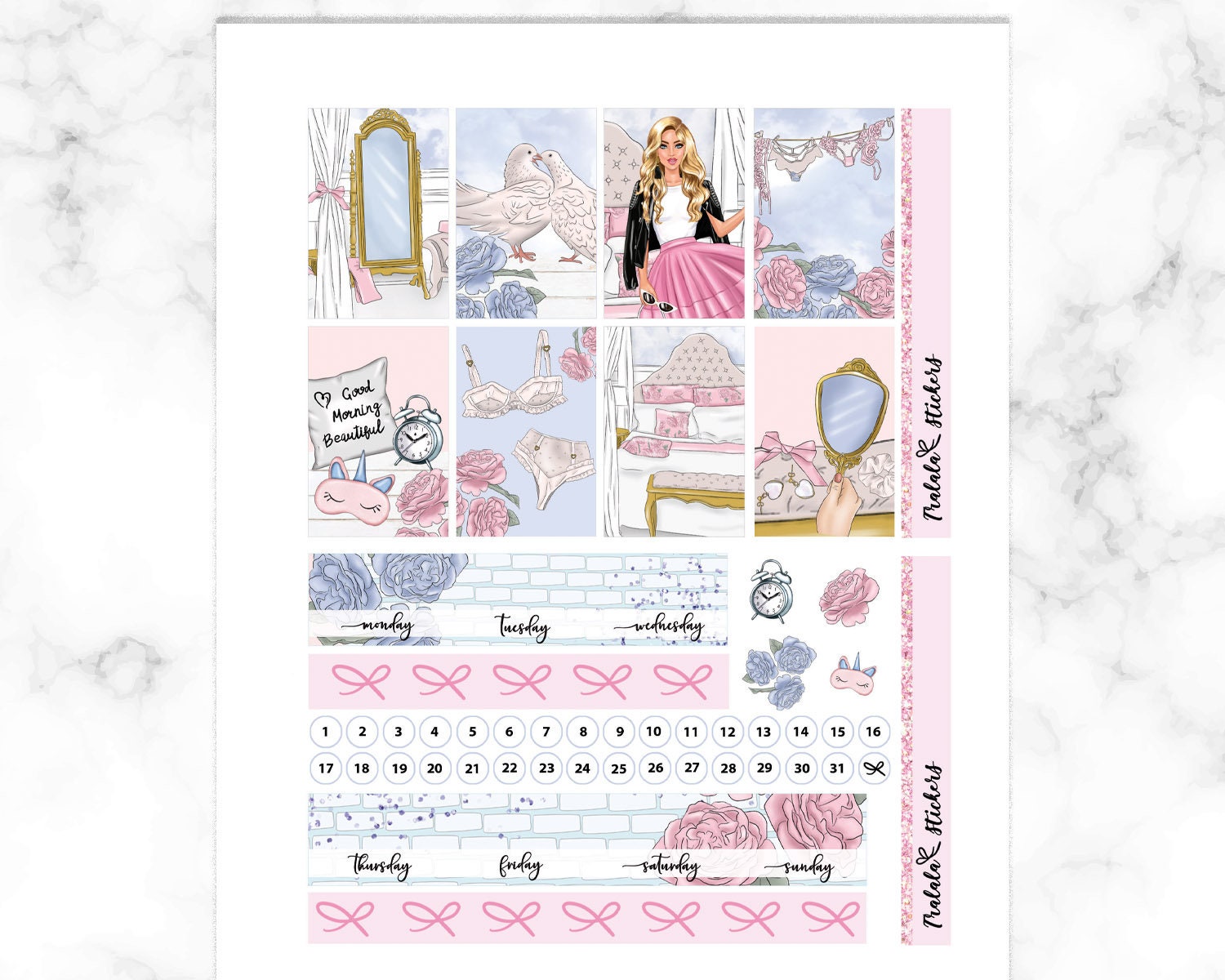 Girly Printable Planner Stickers Happy Planner Stickers - Etsy
