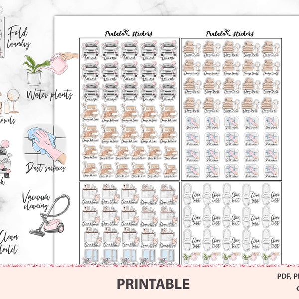 Cleaning Planner Stickers - Etsy