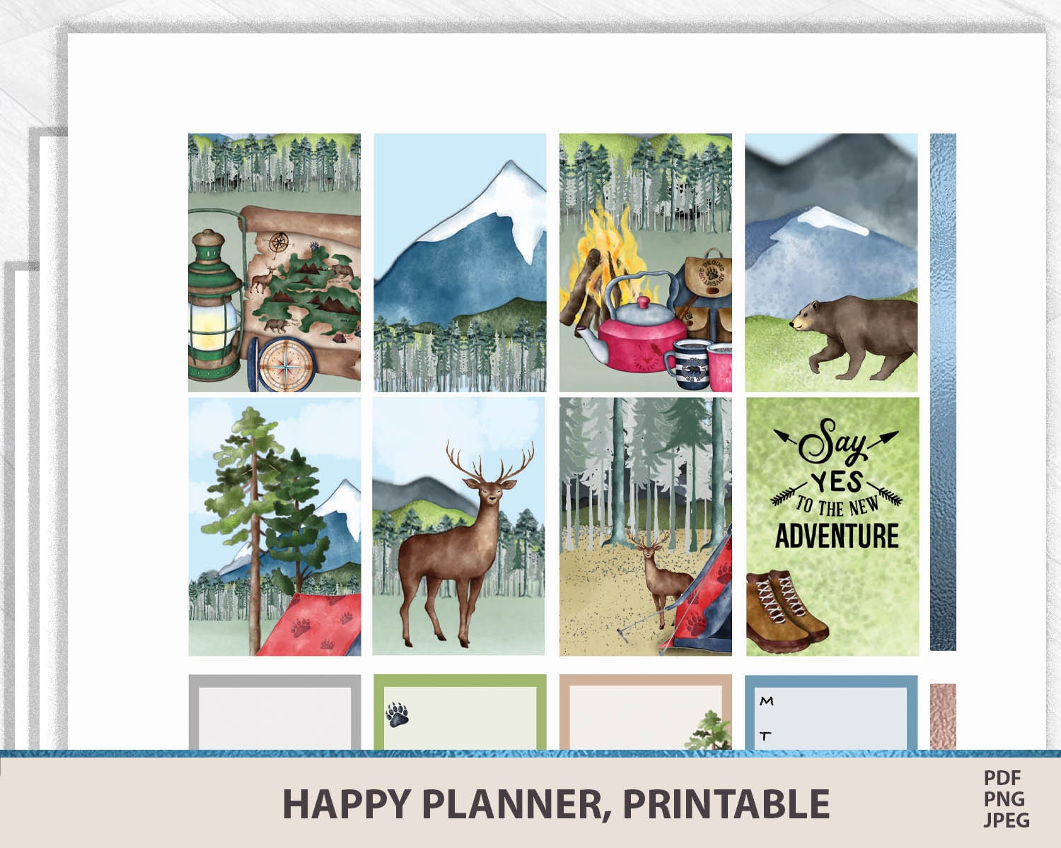 Camping Printable Planner Kit for Classic Happy Planner, Nature Weekly ...