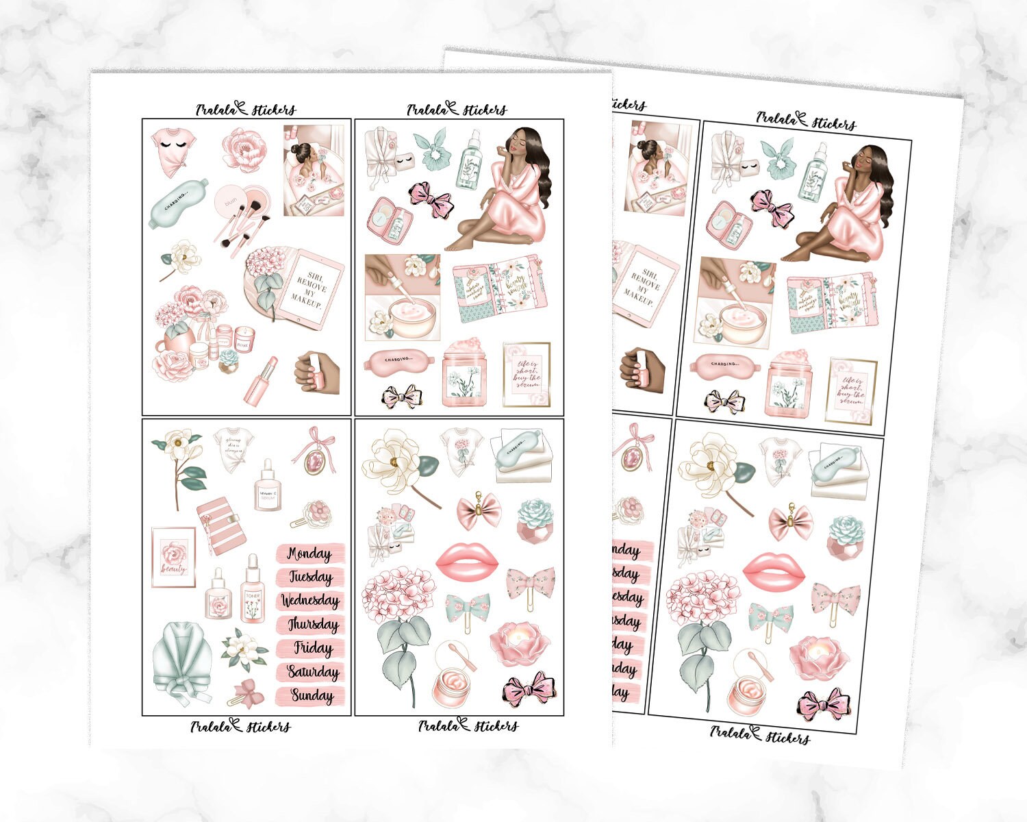 Self Care Printable Stickers Spa Day Skin Care Relax - Etsy UK